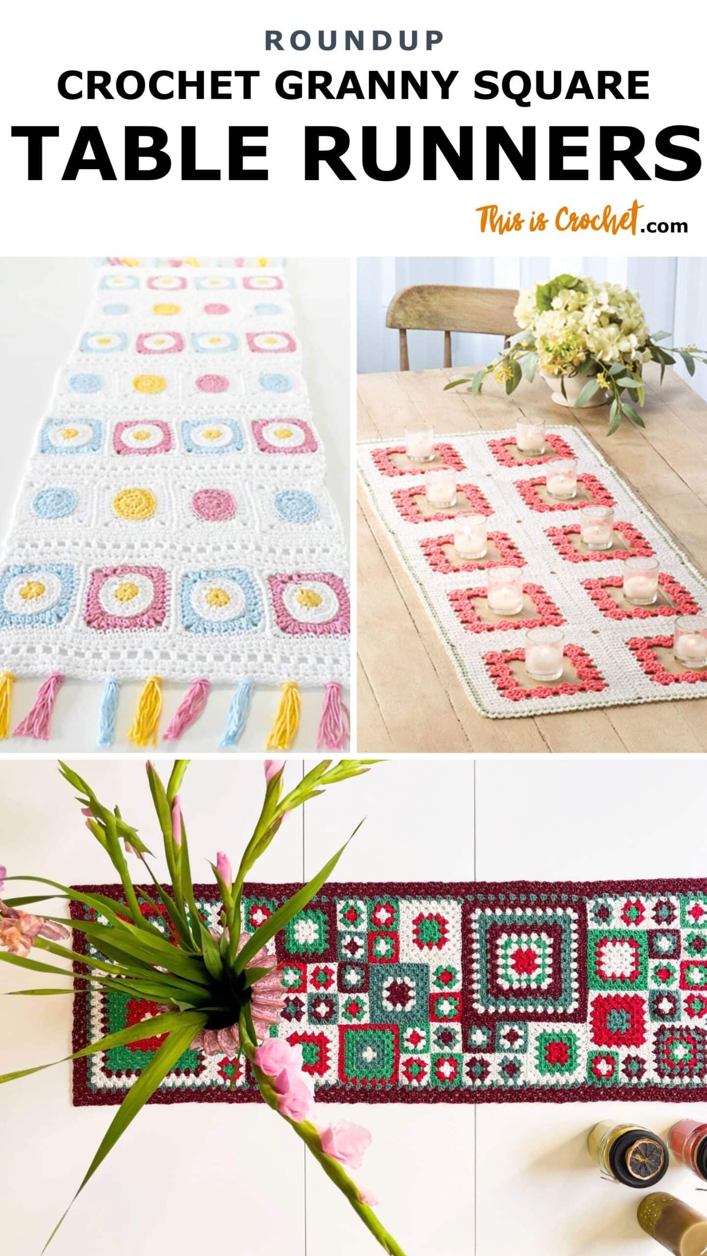 5 Easy Crochet Granny Square Table Runner Patterns This Is Crochet