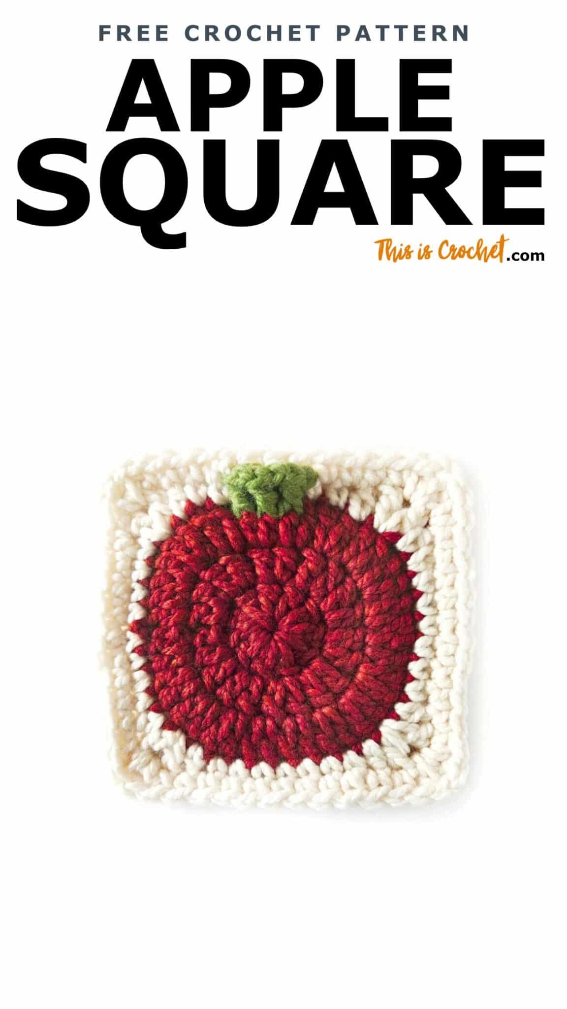 Easy Crochet Apple Square - This is Crochet