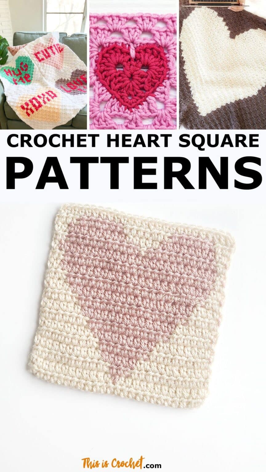 7 Free Crochet Heart Square Patterns - This is Crochet
